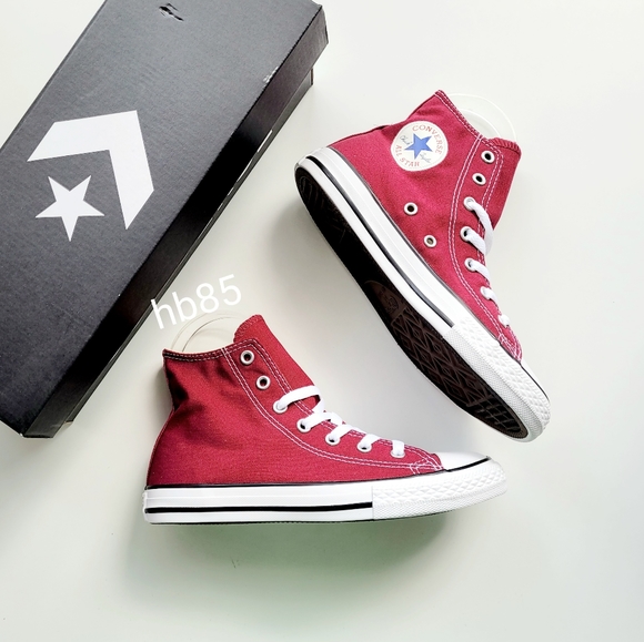 Converse | Shoes | Converse Chuck Taylor All Star Hi Maroon Black White ...